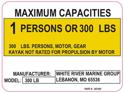 How to Read a Kayak Capacity Plate